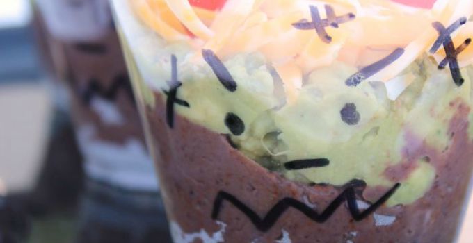 Spooky Bean Dip Cups: 30 Days of Halloween - Day 12 - Cupcake Diaries