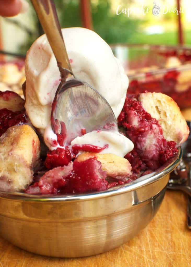 Easy Raspberry Biscuit Cobbler