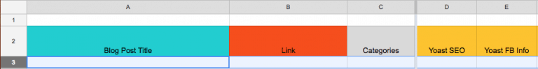 Get Your Blog Organized - Part 1: Creating a Master Spreadsheet
