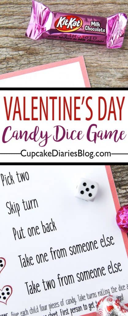 Valentine’s Day Candy Dice Game - Cupcake Diaries