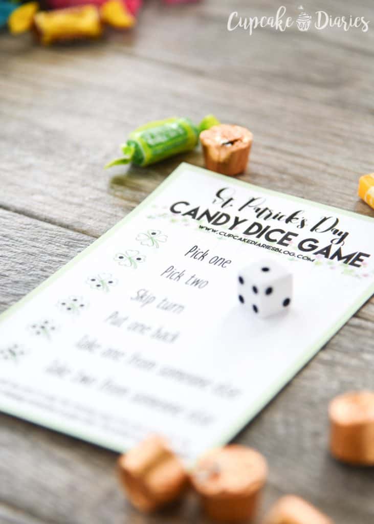 St. Patrick’s Day Candy Dice Game - Cupcake Diaries