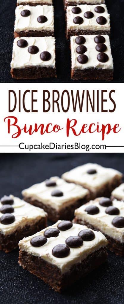 Dice Brownies Bunco Dessert Recipe for Bunco Night - Cupcake Diaries
