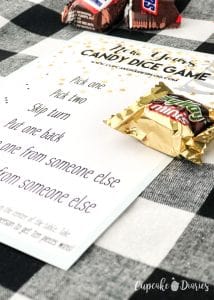 New Years Candy Dice Game - Printable Game for Kids - Cupcake Diaries