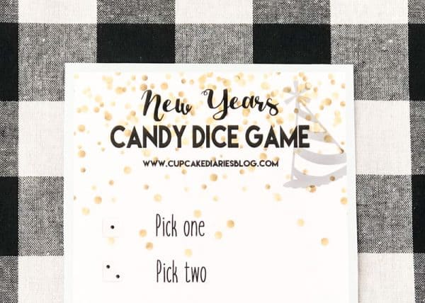 New Years Candy Dice Game - Printable Game for Kids - Cupcake Diaries