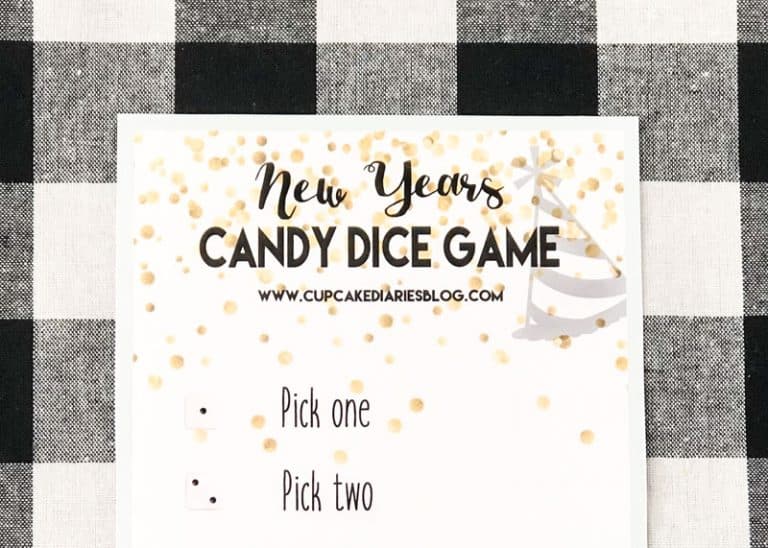 New Years Candy Dice Game - Printable Game for Kids - Cupcake Diaries